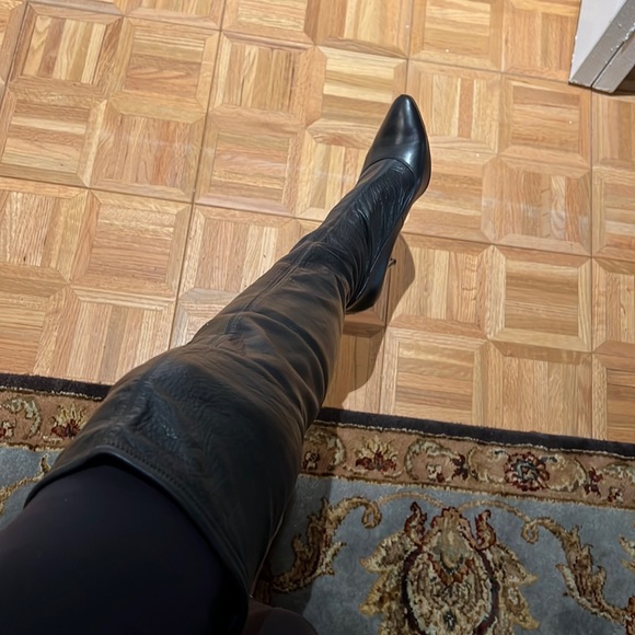 Shoes | Beautiful Escada Leather Over The Knee Boots 4 Inch Heel | Poshmark